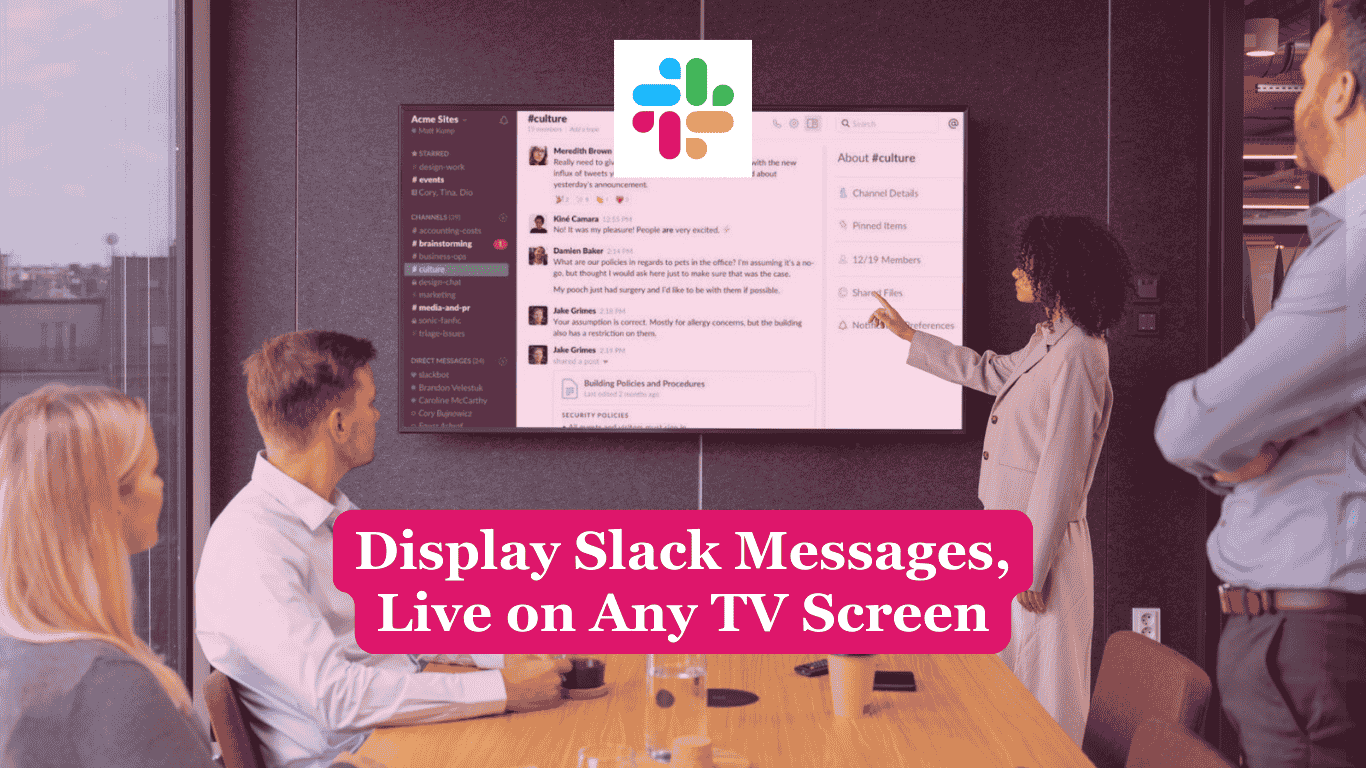 Slack Feeds on TV or Any Screen | RocketScreens Digital Signage